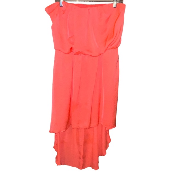 City Triangles | Dresses | City Triangles Neon Orange Hi Low Strapless ...